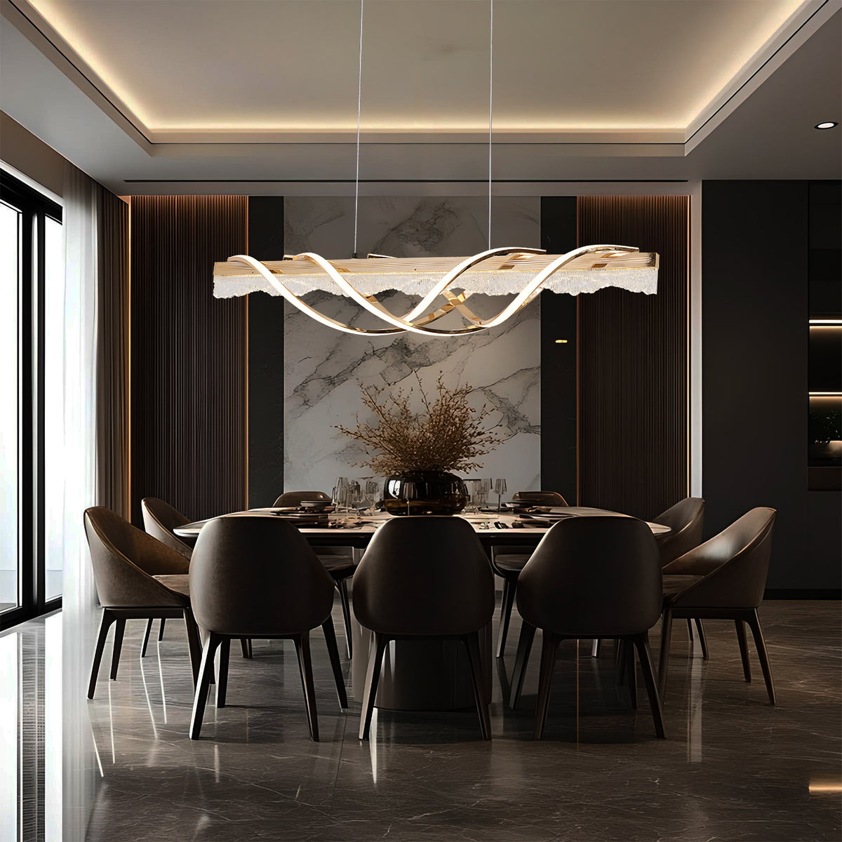 Lintik LED Smart Voice Assist Chandelier – Smartway Lighting
