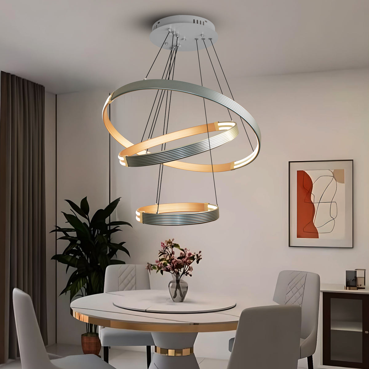 Nova 3 Rings Modern Smart LED Chandelier | Smartway Lighting – Smartway ...