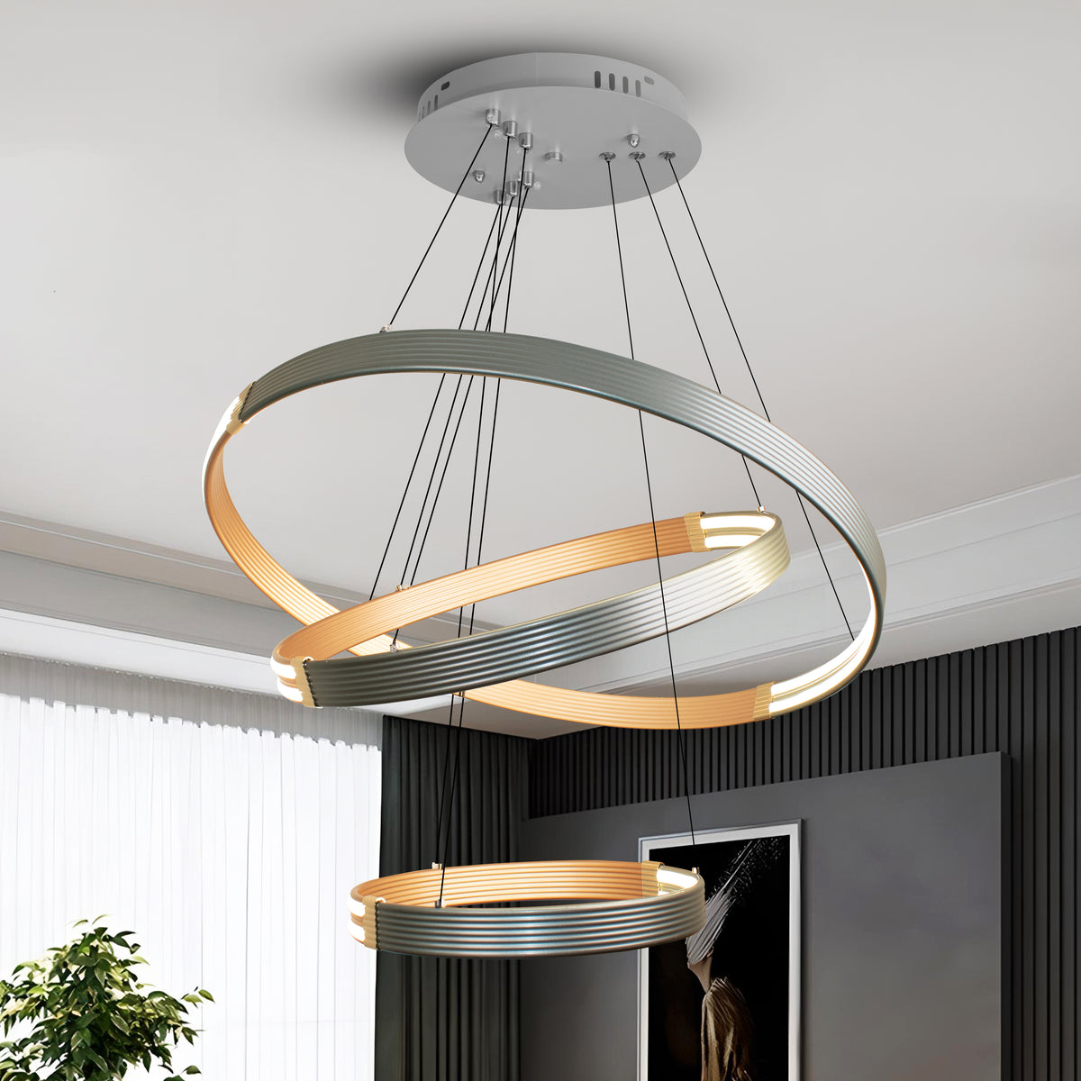 Nova 3 Rings Modern Smart LED Chandelier | Smartway Lighting – Smartway ...