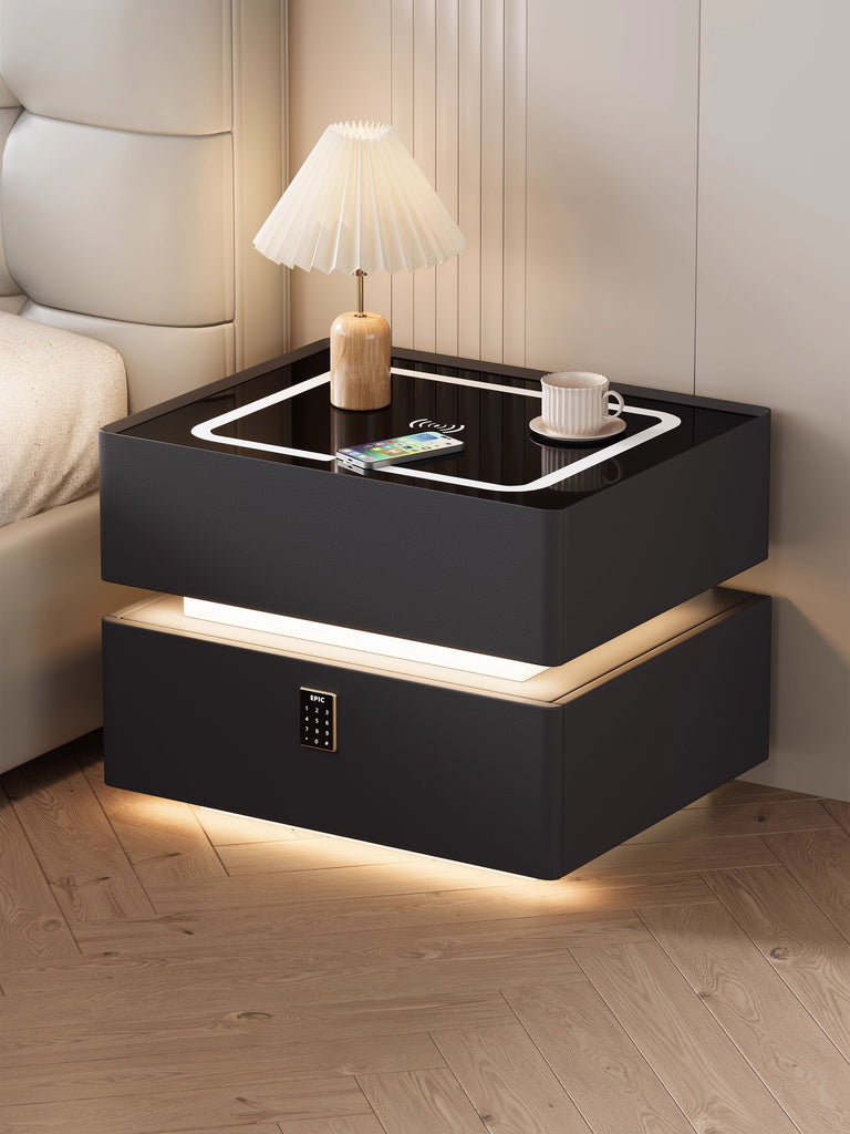 Idro Premium Floating LED Smart Bedside Table with Drawer – Smartway ...