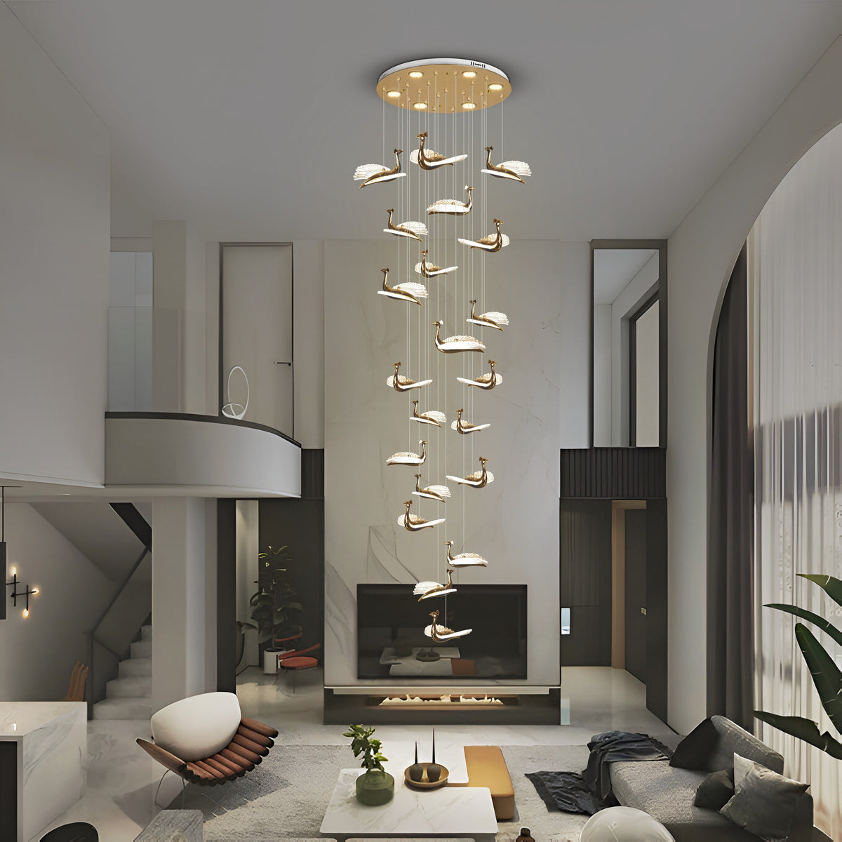 Darlington Double Height Smart Modern LED Chandelier – Smartway Lighting