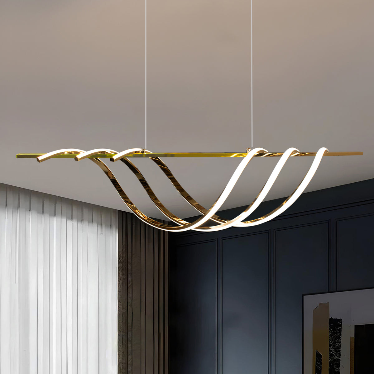 Skylar Gold Modern LED Linear Chandelier | Smartway – Smartway Lighting