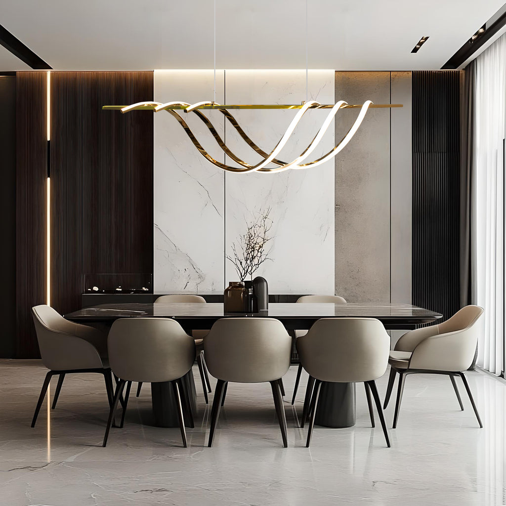 Skylar Gold Modern LED Linear Chandelier | Smartway – Smartway Lighting